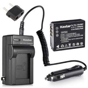 kastar battery and charger replacement for panasonic lumix cga-s007 cga-s007a cga-s007a/1b cga-s007e dmw-bcd10 de-a25 de-a26 & lumix dmc-tz1 dmc-tz2 dmc-tz3 dmc-tz4 dmc-tz5 dmc-tz11 dmc-tz15 dmc-tz50