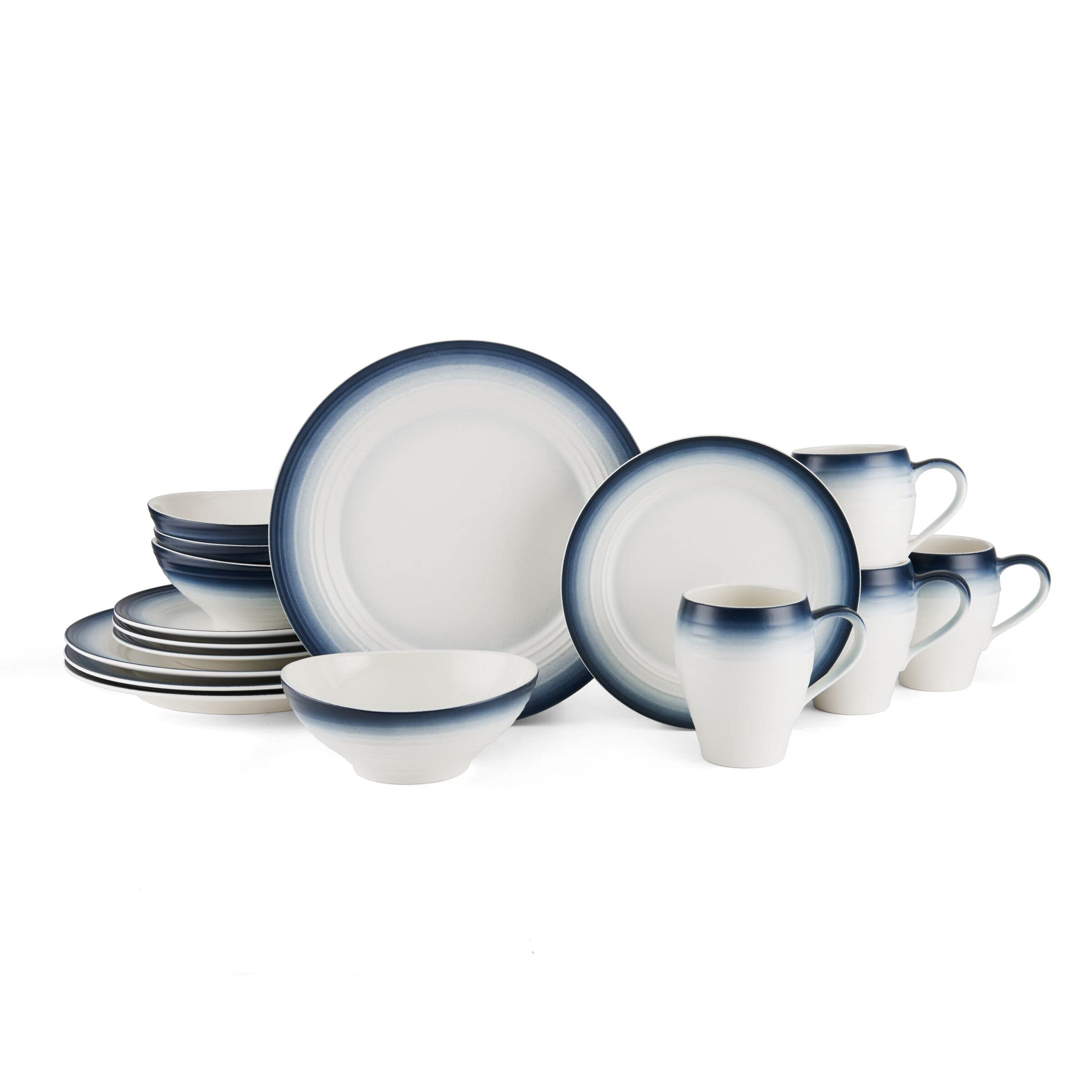 Mikasa Swirl 16-Piece Dinnerware Set, Service For 4, Blue