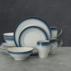 Mikasa Swirl 16-Piece Dinnerware Set, Service For 4, Blue