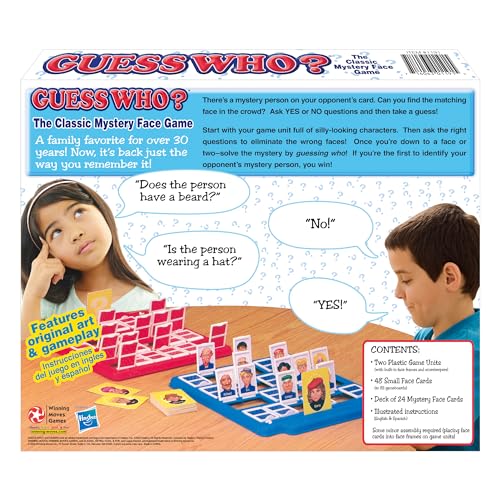 Guess Who? Board Game with Classic Characters by Winning Moves Games USA, Classic Children's Mystery Board Game of Deduction for 2 Players, Ages 6+ (1191)