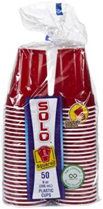 solo plastic party cups, red - 9 oz - 50 ct