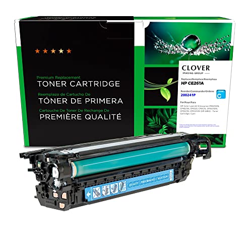 Clover Remanufactured Toner Cartridge Replacement for HP CE261A (HP 648A) | Cyan