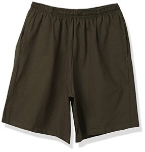 soffe mens classic cotton pocket short, olive drab green, x-large