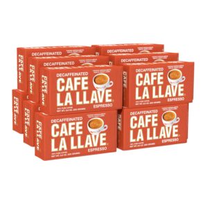 cafe la llave decaf (8.8 ounce) espresso dark roast coffee, (pack of 12)