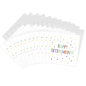 happy retirement colorful text celebrating retirement- greeting cards, 6 x 6 inches, set of 12 (gc_202096_2)