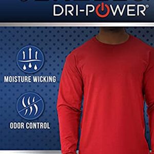 Jerzees Men's Dri-Power Cotton Blend Long Sleeve Tees, Moisture Wicking, Odor Protection, UPF 30+, Sizes S-3X, Safety Green, Large