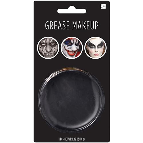 Black Grease Makeup - 0.49 oz. (Pack of 1) - Pigmented & Long-Lasting Formula Perfect for Halloween & Theatrical Performances