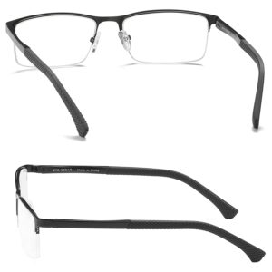 EYECEDAR 5-Pack Reading Glasses Men Metal Half Frame Spring Hinges Eyeglasses Readers for Men 2.00