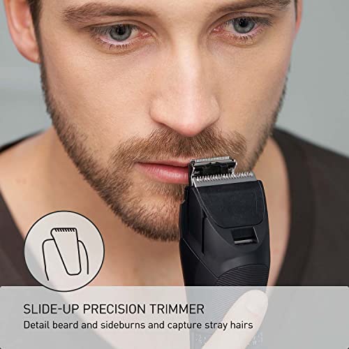 Panasonic Multi-Groomer Men’s Trimmer for Beard, Hair and Body, 39 Trim Length Settings with 3 Attachments, Corded/Cordless Operation – ER-GB80-S (Silver)