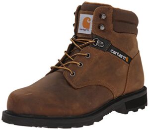 carhartt men's cmw6174 traditional welt 6" soft toe non wp boot construction shoe, dark brown oil tanned, 9