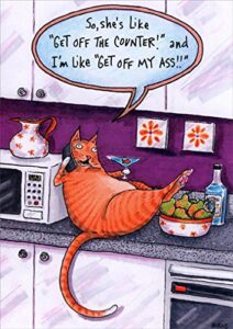 oatmeal studios cat on counter funny birthday card