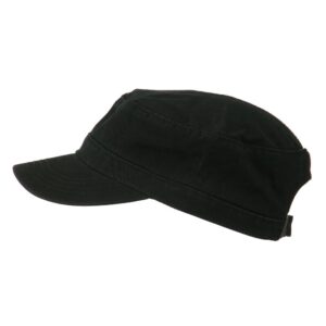 Garment Washed Adjustable Army Cap - Black OSFM