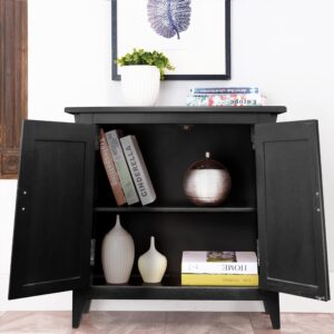 Leick Home 10001-SL Mission Foyer Cabinet Hall Stand, Made with Solid Wood, for Living Rooms, Entryway, Office, Slate Black Finish