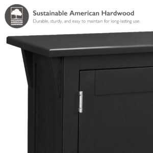 Leick Home 10001-SL Mission Foyer Cabinet Hall Stand, Made with Solid Wood, for Living Rooms, Entryway, Office, Slate Black Finish