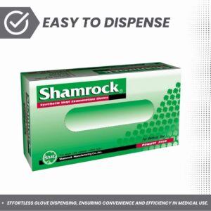 Shamrock Vinyl Medical Clear Disposable Gloves - 4 mil, Powder-Free, Thin, Large, 20213