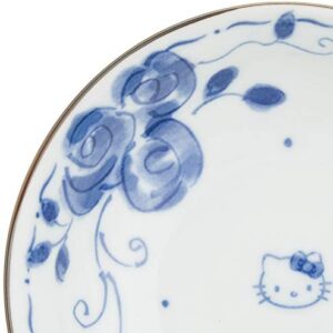 Sanrio 307743 Hello Kitty Blue Rose (Dyed), 3 Porcelain Dish Bowls, 6-Piece Set (Comes in a Presentation Box)