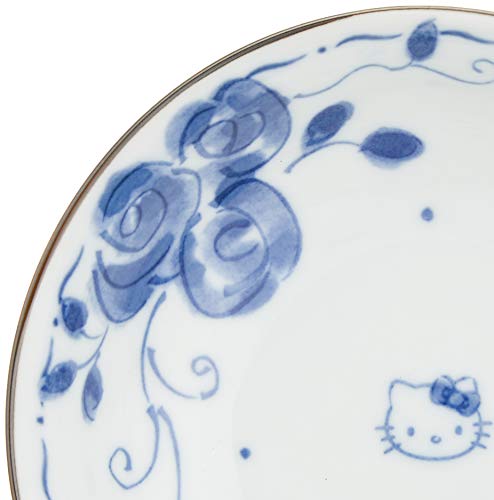 Sanrio 307743 Hello Kitty Blue Rose (Dyed), 3 Porcelain Dish Bowls, 6-Piece Set (Comes in a Presentation Box)