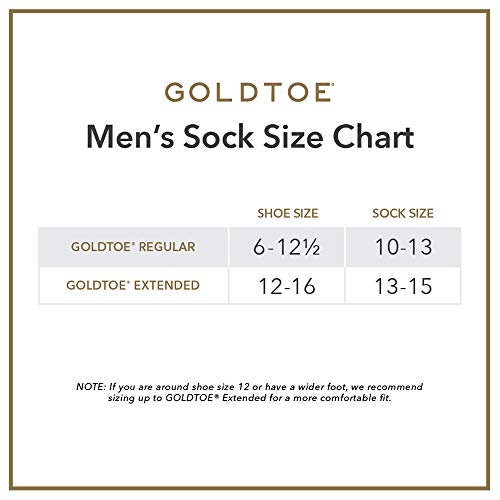 GOLDTOE Men's Cotton Blend Athletic Crew Socks, 6-Pairs, Black, Shoe Size: 6-12.5