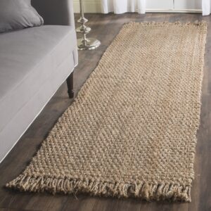 safavieh natural fiber collection accent rug - 2' x 3', natural, handmade tassel jute, ideal for high traffic areas in entryway, living room, bedroom (nf467a)