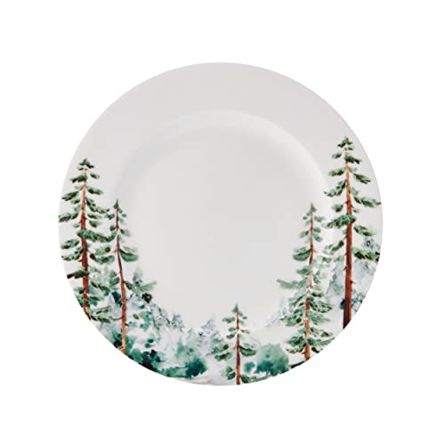 Mikasa Watercolor Forest Chip Resistant 16 Piece Dinnerware Set, Service for 4 White