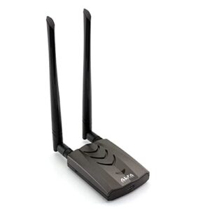 alfa long-range dual-band ac1200 wireless usb 3.0 type-c wi-fi adapter w/2x 5dbi external antennas – 2.4ghz 300mbps/5ghz 867mbps – 802.11ac & a, b, g, n