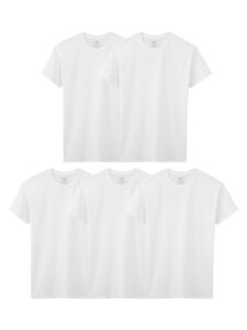 fruit of the loom boys eversoft cotton undershirts, t shirts & tank tops underwear, t shirt - boys - 5 pack - white, small us