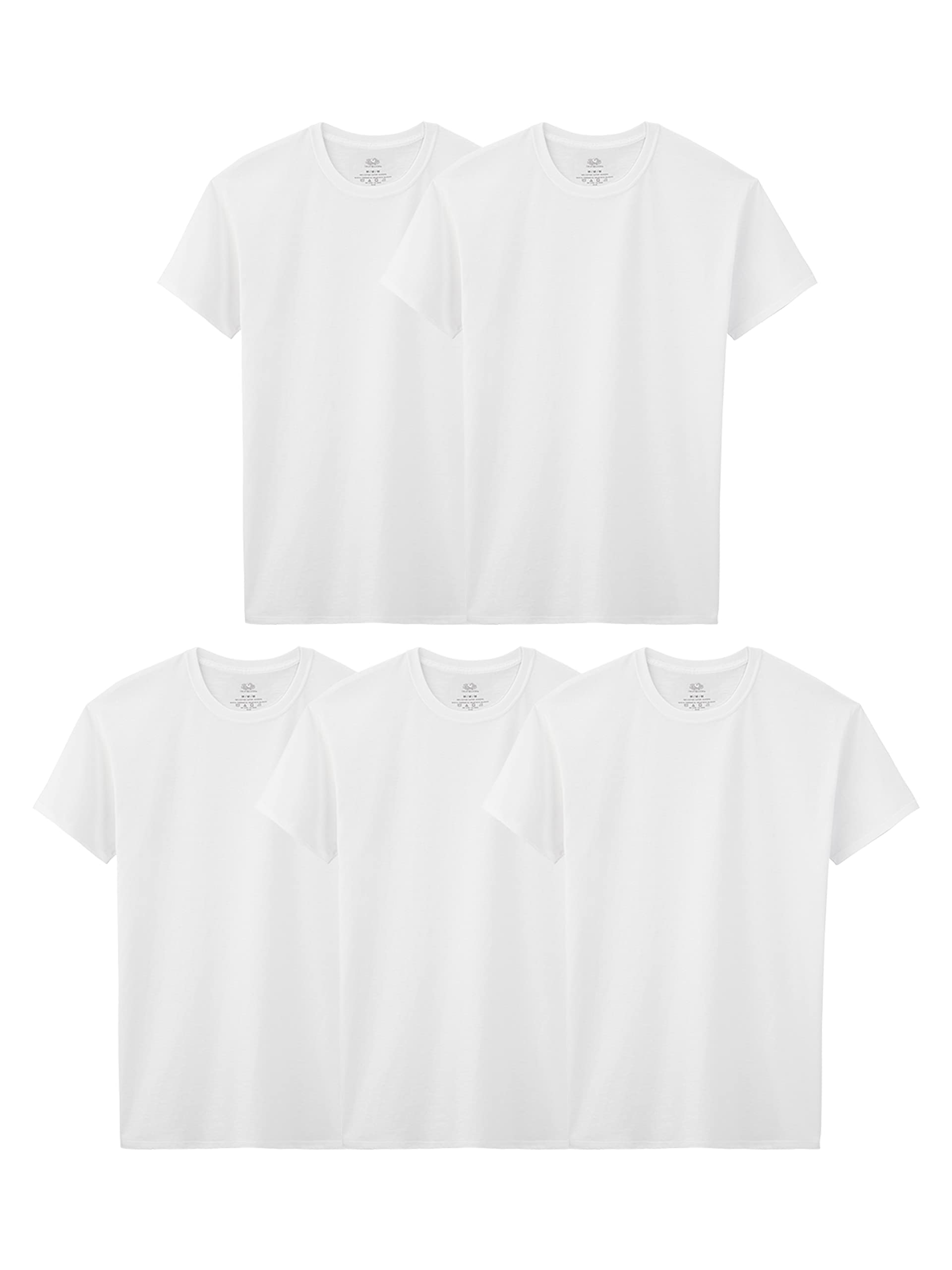 Fruit Of The Loom Boys Eversoft Cotton Undershirts, T Shirts & Tank Tops Underwear, T Shirt - Boys - 5 Pack - White, Small US