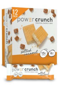 power crunch protein wafer bars, high protein snacks with delicious taste, salted caramel, 1.4 ounce (12 count)