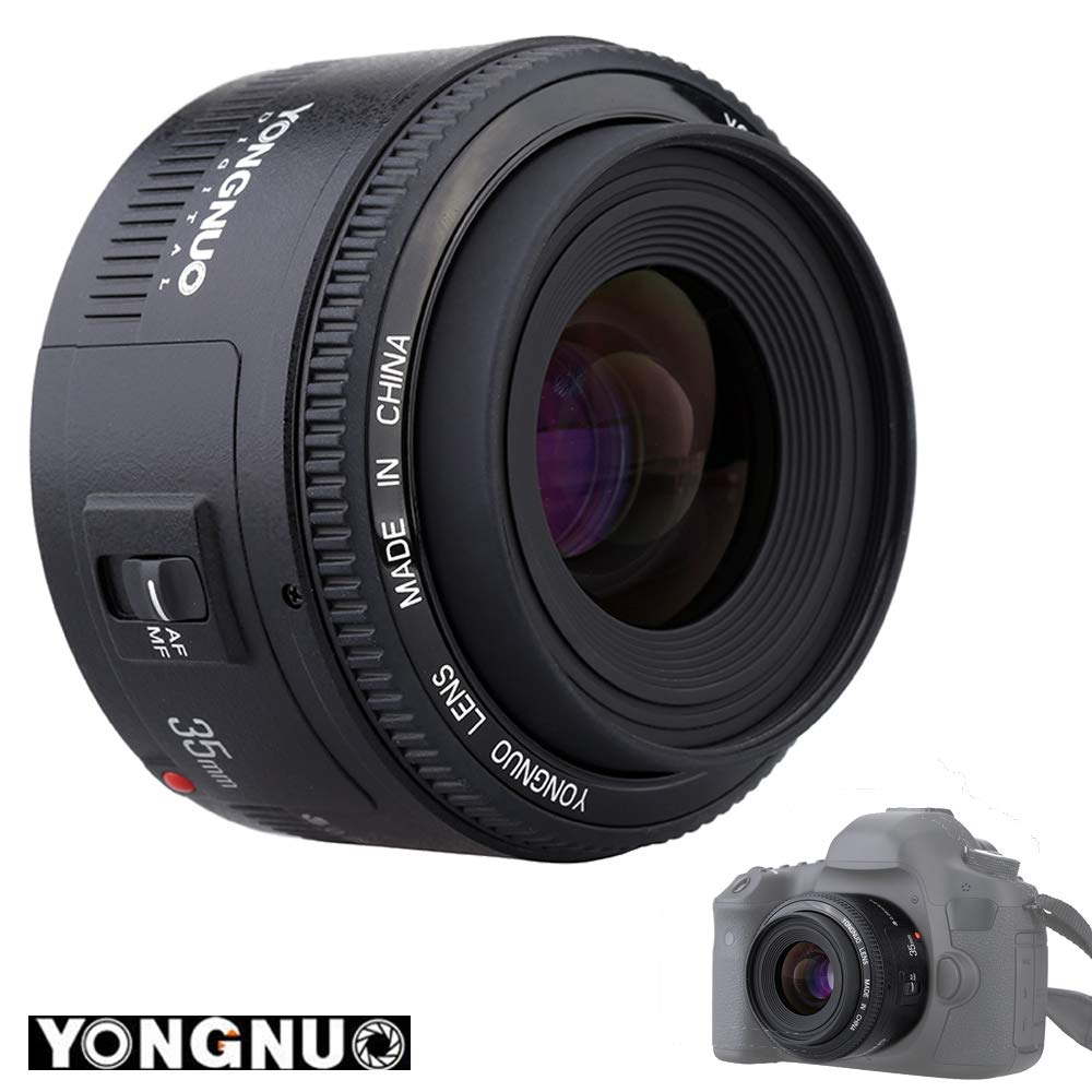 YONGNUO YN35mm F2 Lens 1:2 AF/MF Wide-Angle Fixed/Prime Auto Focus Lens for Canon EF Mount EOS Camera