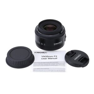 YONGNUO YN35mm F2 Lens 1:2 AF/MF Wide-Angle Fixed/Prime Auto Focus Lens for Canon EF Mount EOS Camera