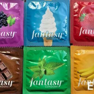 Fantasy Flavored Condoms Pack 48 Condoms : Variety of Flavors Such As Vanilla, Strawberry, Mint, Grape, Chocolate, and Banana. [The Random Fun That You Will Not Know Until You Have Used.]