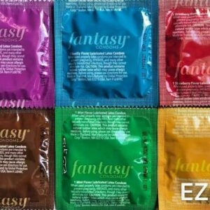 Fantasy Flavored Condoms Pack 48 Condoms : Variety of Flavors Such As Vanilla, Strawberry, Mint, Grape, Chocolate, and Banana. [The Random Fun That You Will Not Know Until You Have Used.]