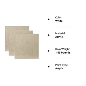 Senso Clear Primed Linen Panels - 12x12-3 Pack of Panels for Painting Oils, Acrylics, Pastels and More