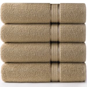 COTTON CRAFT Ultra Soft Oversized Bath Towels - 4 Pack Extra Large Bath Towel Set - 30x54 - Absorbent Everyday Luxury Hotel Spa Gym Shower Beach Pool Camp Travel Dorm - 100% Cotton - Easy Care - Linen