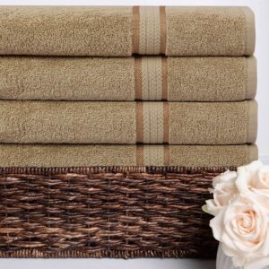 COTTON CRAFT Ultra Soft Oversized Bath Towels - 4 Pack Extra Large Bath Towel Set - 30x54 - Absorbent Everyday Luxury Hotel Spa Gym Shower Beach Pool Camp Travel Dorm - 100% Cotton - Easy Care - Linen