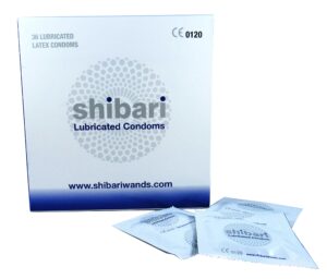 shibari male condoms, premium lubricated natural rubber latex condom for contraception and sti protection, ultra-thin, strawberry scented, 36 count