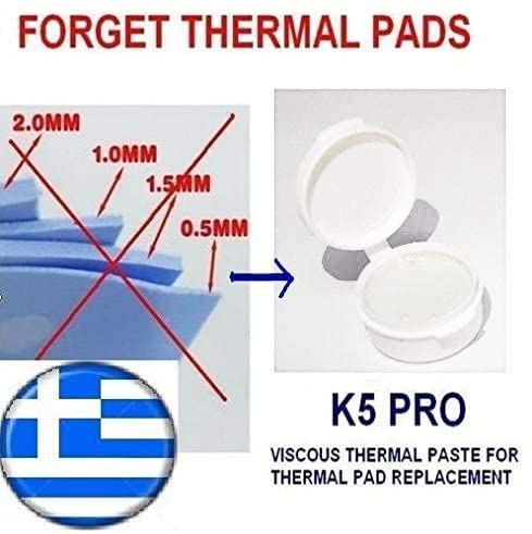 Thermal Paste & pad Replacement Set K5 PRO Compatible with iPhone, iMac PS4 PS3 Xbox Asus Dell etc, CSGR