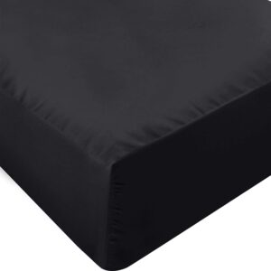 utopia bedding queen fitted sheet - bottom sheet - deep pocket - soft microfiber - shrinkage and fade resistant - easy care -1 fitted sheet only (black)