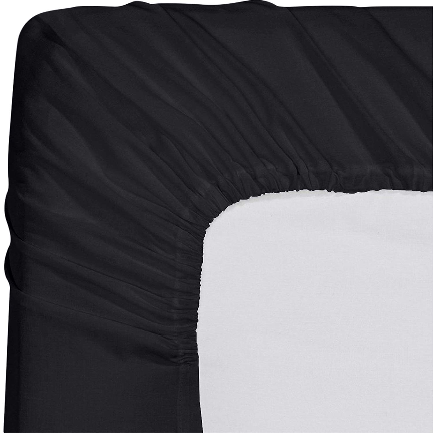 Utopia Bedding Queen Fitted Sheet - Bottom Sheet - Deep Pocket - Soft Microfiber - Shrinkage and Fade Resistant - Easy Care -1 Fitted Sheet Only (Black)