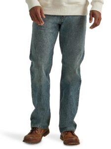 wrangler authentics men's relaxed fit boot cut jean, tinted mid shade, 40w x 32l