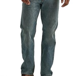 Wrangler Authentics Men's Relaxed Fit Boot Cut Jean, Tinted Mid Shade, 38W x 30L