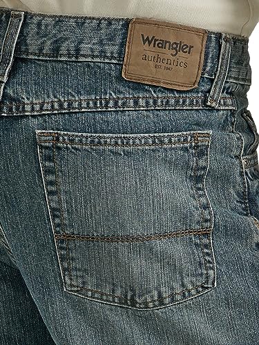 Wrangler Authentics Men's Relaxed Fit Boot Cut Jean, Tinted Mid Shade, 38W x 30L