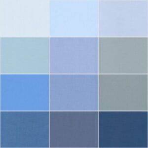 Robert Kaufman Fabrics CHS-336-42 Kona Cotton Solids Overcast Charm Squares 42 5-inch Squares Charm Pack , Blue