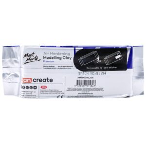 Mont Marte White Air Hardening Modeling Clay, 500g (1.1lb). Dries in Approximately 24 Hours. Suitable for Sculptors and Modelers of All Skill Levels.