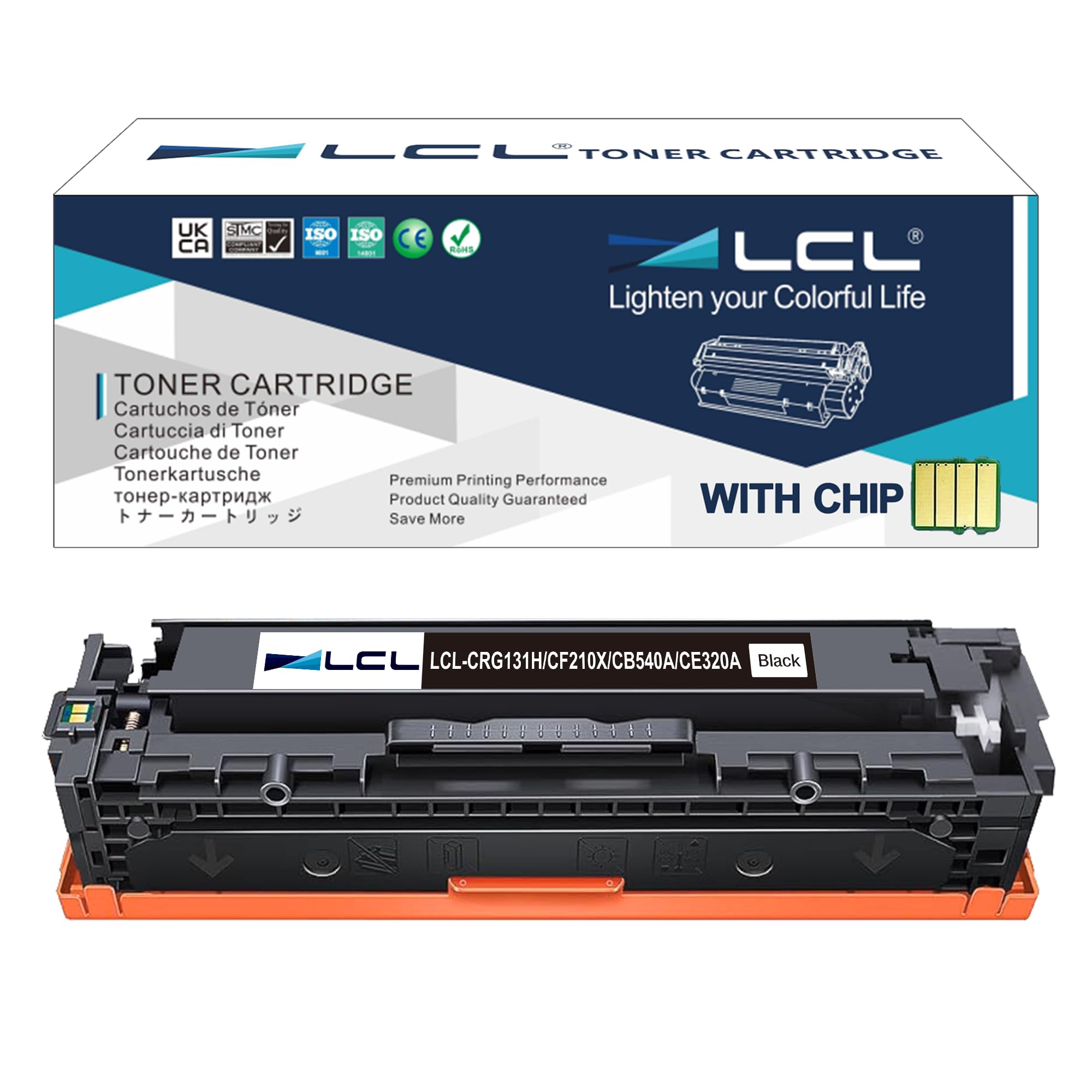 LCL Remanufactured Toner Cartridge Replacement for HP 128A CE320A 131 131H CRG131 CRG131H 6272B001AA 6273B001AA 7100 MF8210 8250 8230 8280CW 621CN 623CN LBP 7110CW MF624Cw MF628Cw (1-Pack Black)