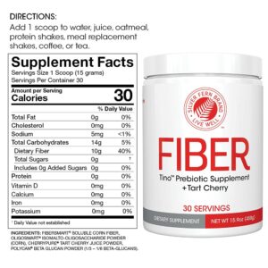 Tino High Fiber Supplement Powder - Non-GMO, Pre-Biotic, Water Soluble, Digestive Friendly, Powdered Mix - Add to Water, Juice, Shakes, Cereal & More (2 Canisters - 15.9 Oz. ea.)