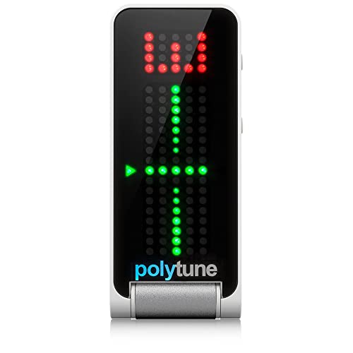 TC Electronic POLYTUNE CLIP Clip-On Tuner with Polyphonic, Strobe and Chromatic Modes and 108 LED Matrix Display for Ultimate Tuning Performance