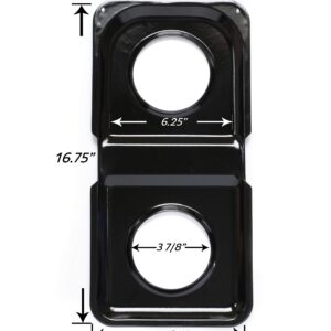 Range Kleen 1-Piece Drip Pan, Style K fits rectangle burner Gas Ranges Amana, GE, Hotpoint, Kenmore, Magic Chef, Maytag, Black Porcelain