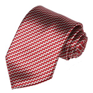 kissties plaid necktie checked extra long tie in gift box, red silver grey (63'' xl)