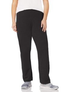 just my size womens plus-size ecosmart - petite length athletic sweatpants, ebony, 1x us